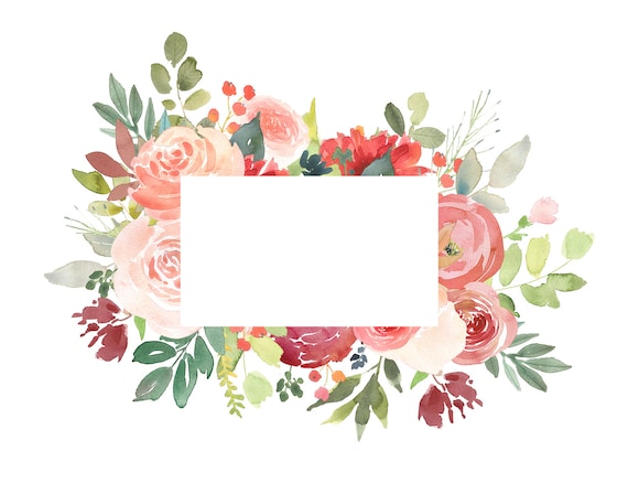 Watercolor Flower Border Clip Art