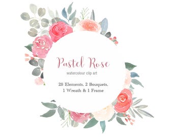 Pastel Rose Border | Etsy