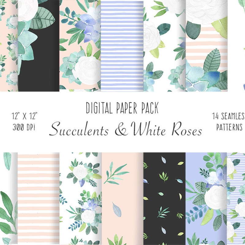Paper Succulent Pattern - Etsy