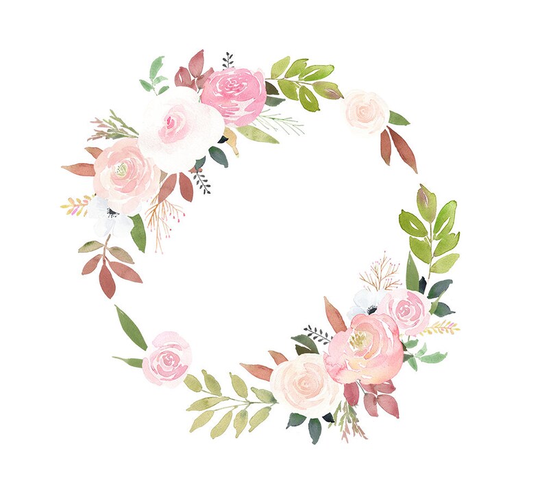 Autumn Rose Wreath Clipart Watercolor Clipart Clipart for - Etsy Australia
