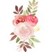 Fall Bouquet Clipart Rusty Rose Clip Art, Floral Watercolor Clipart ...
