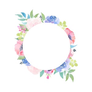Floral Frame Clipart - Flower Arrangement, Pre-made Invites, Summer ...