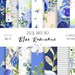 Floral Paper Digital Download - Watercolour Navy and Blush Flower ...