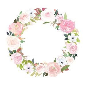 Autumn Rose Wreath Clipart Watercolor Clipart, Clipart for Autumn, Rose ...