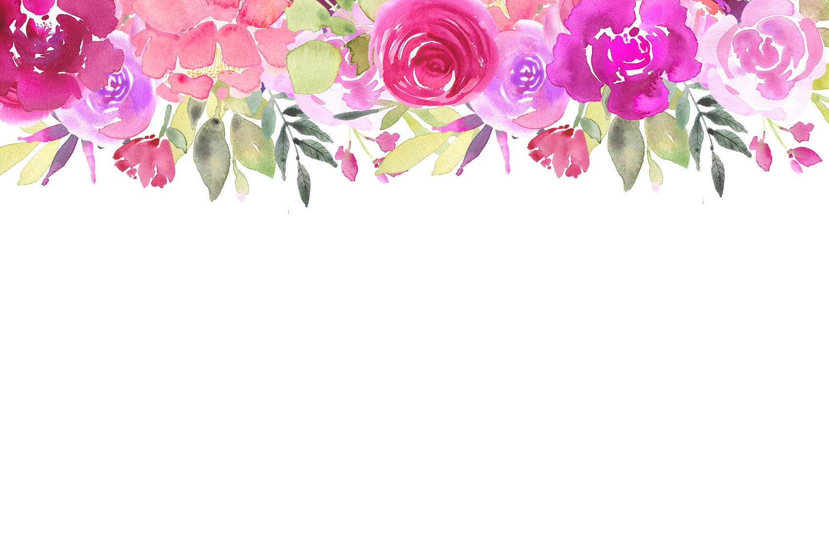 Pink Flower Watercolor Clipart Frames - Floral Clipart Borders ...