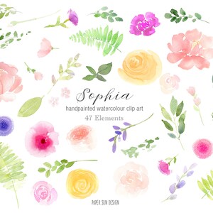 Spring Flowers Watercolor Clipart - Watercolour Clip Art Bundle, Floral ...