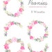 Watercolor Clip Art - Peony Wreaths, Peonies Clipart, Pink Floral ...