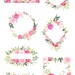 Clipart Floral Bundle - Gold and Rose Watercolor Clipart Pack ...