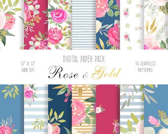 Peonies Digital Floral Paper Peony Flower Seamless Pattern | Etsy