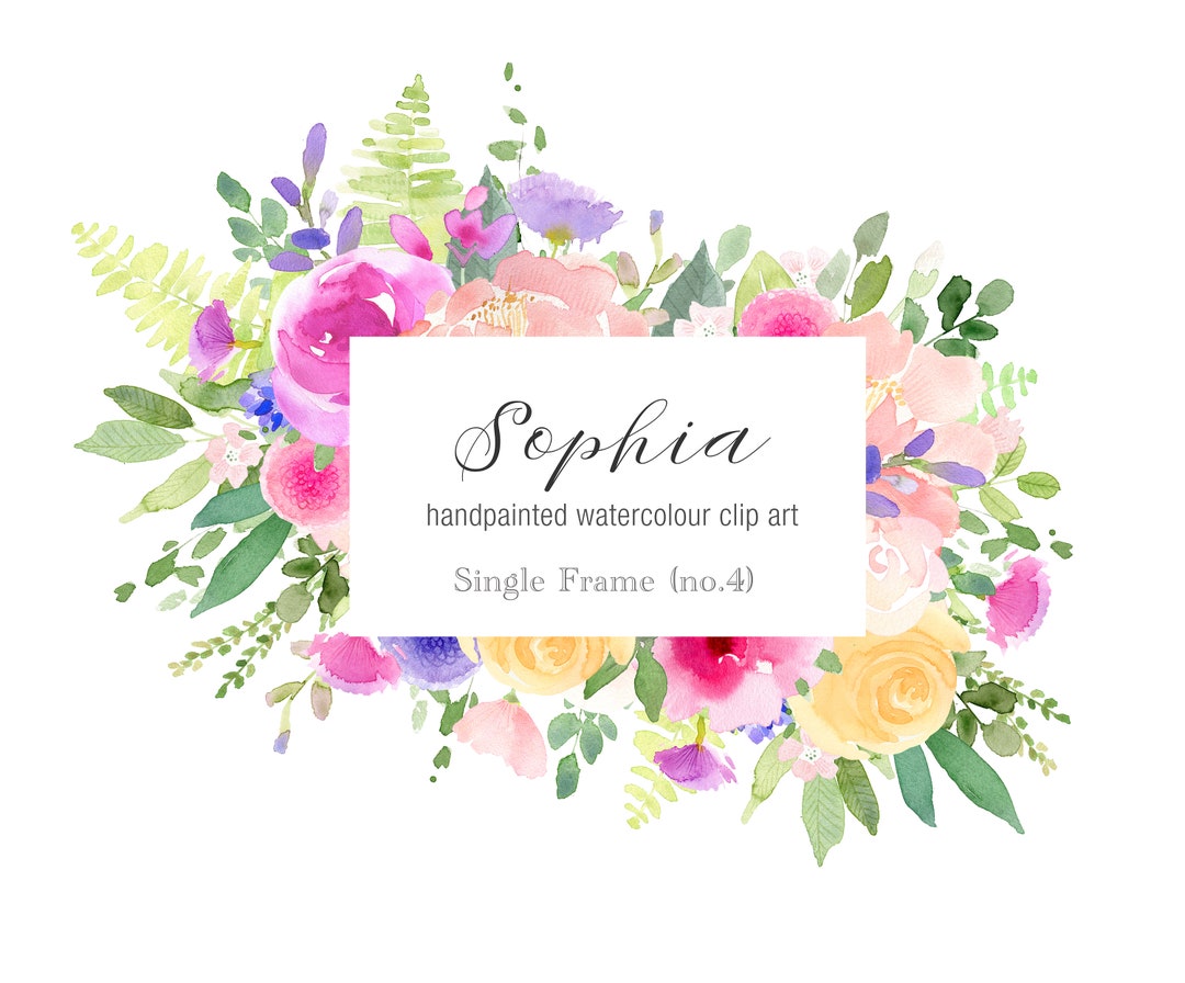Spring Clip Art, Watercolour Floral Frame, Spring Flowers Clipart ...