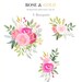 Clipart Floral Bundle - Gold and Rose Watercolor Clipart Pack ...