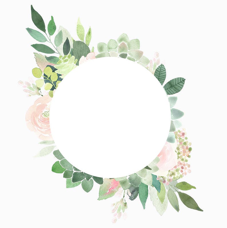 Succulents Clipart Frames Succulent Border Roses Frame - Etsy