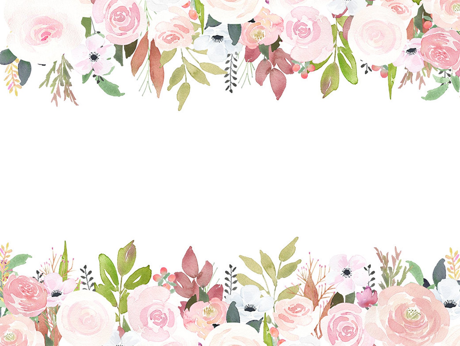 Rose Floral Frames Pre-made Flower Arrangements Watercolor - Etsy