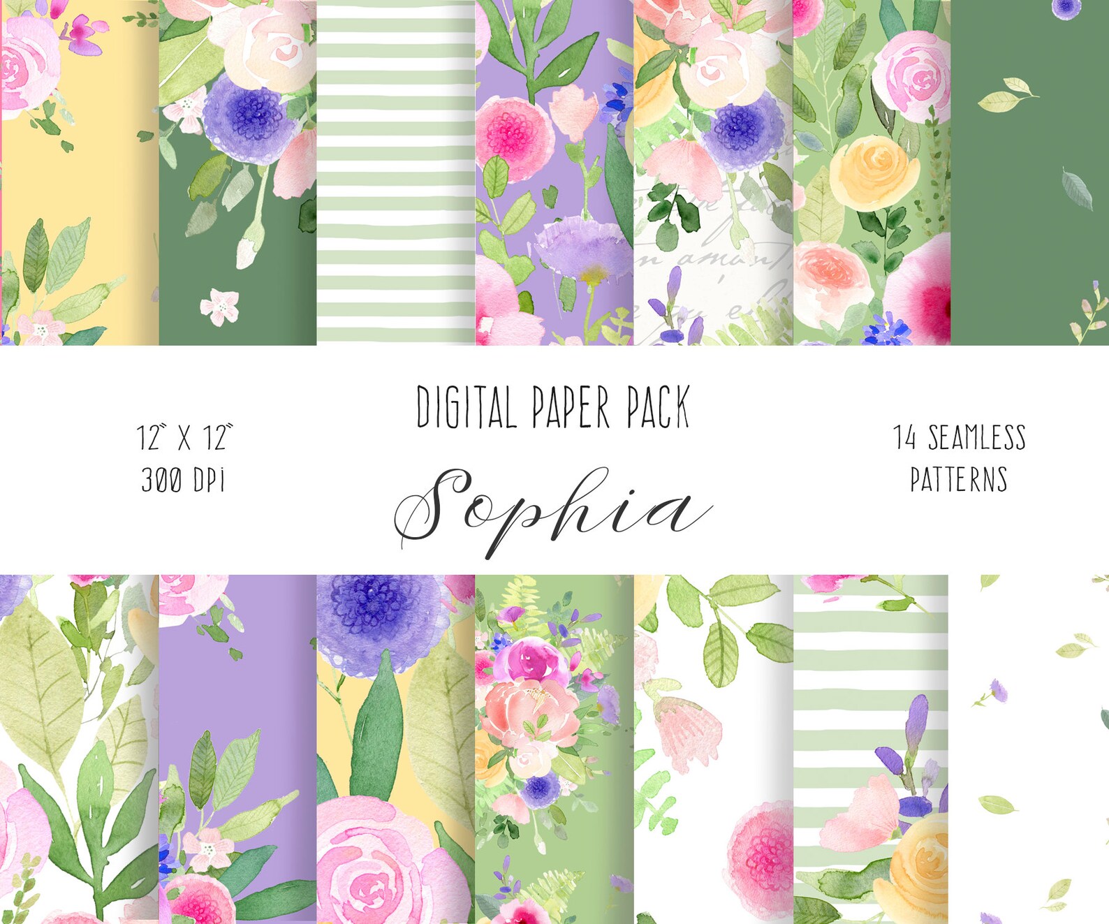 Spring Flowers Watercolor Clipart - Watercolour Clip Art Bundle, Floral ...