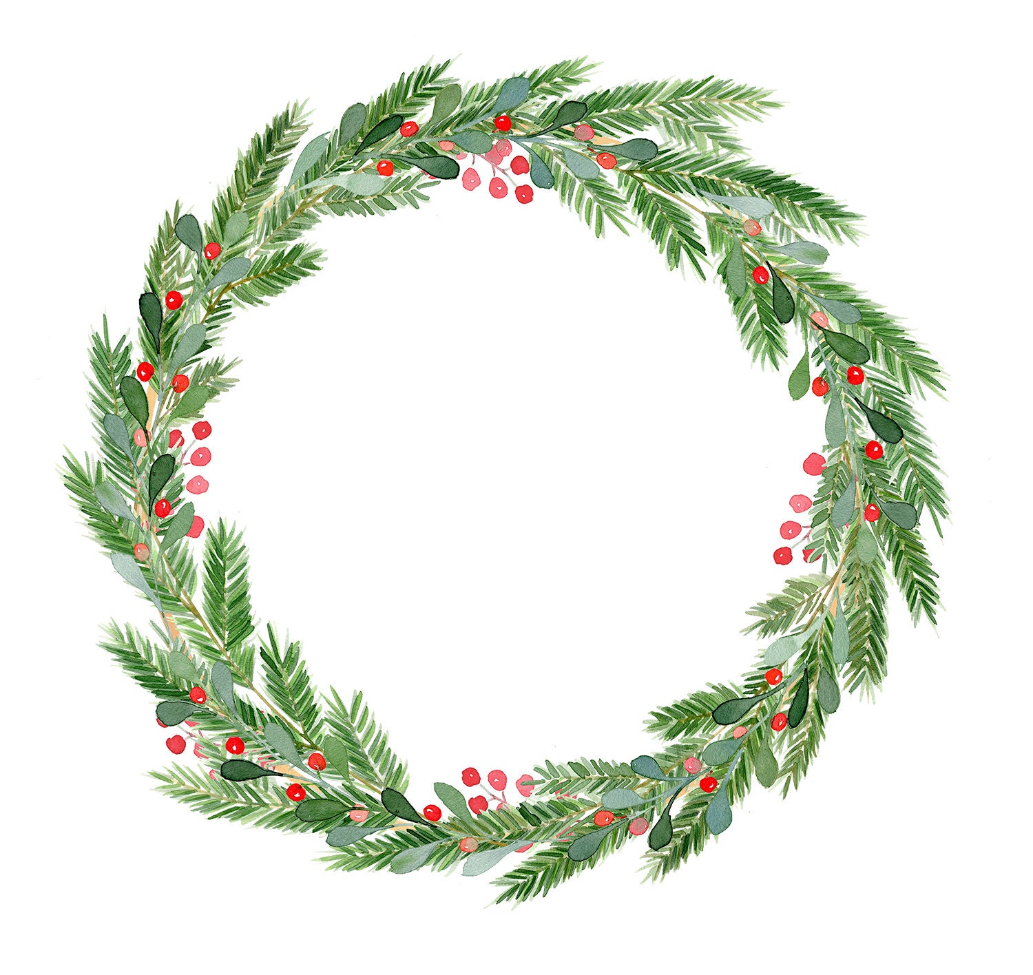 Weihnachten Kranz Clipart Set Aquarell Clipart Designs | Etsy Österreich