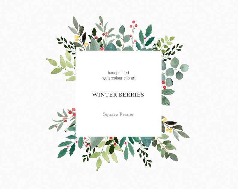 Weihnachten Clipart Rahmen, Weihnachten Clip Art Rahmen, Aquarell ...