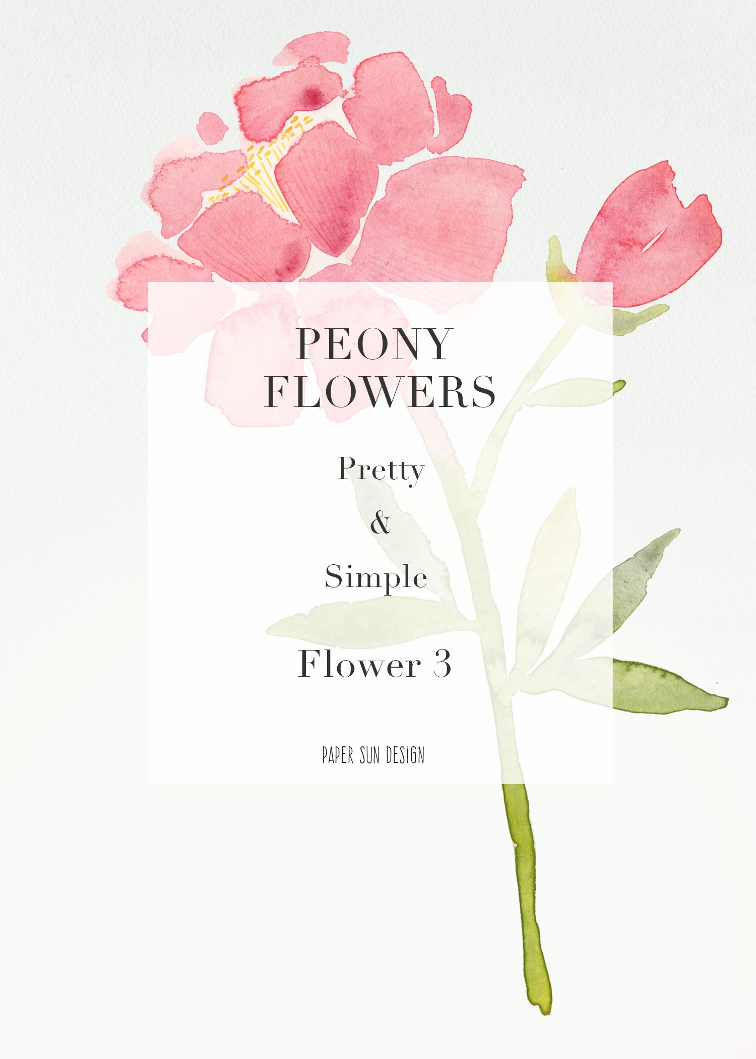 Large Peony Clip Art Pink Peonies Watercolor Clip Art Floral - Etsy