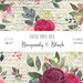 Burgundy and Blush Floral Digital Paper - Watercolor Flower ...