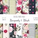 Burgundy and Blush Floral Digital Paper - Watercolor Flower ...