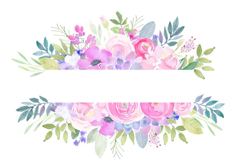Watercolor Floral Clipart - Flower Frame Clip Art, Succulents PNG ...
