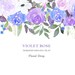 Purple Floral Watercolor Clipart - Watercolor Flower Clipart, Spring ...
