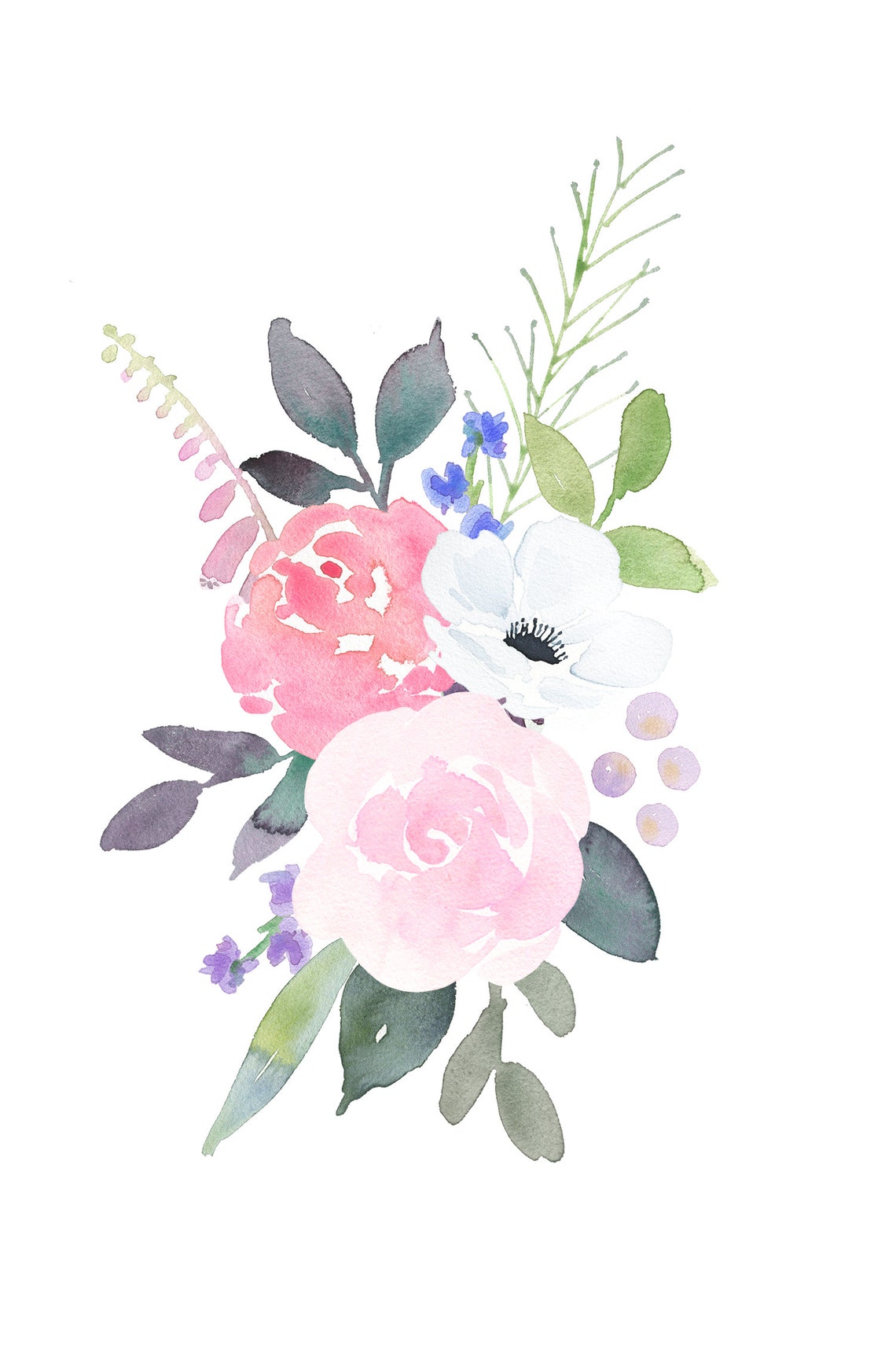 Muted Rose Bouquets Dusty Rose Roses Floral Arrangements - Etsy