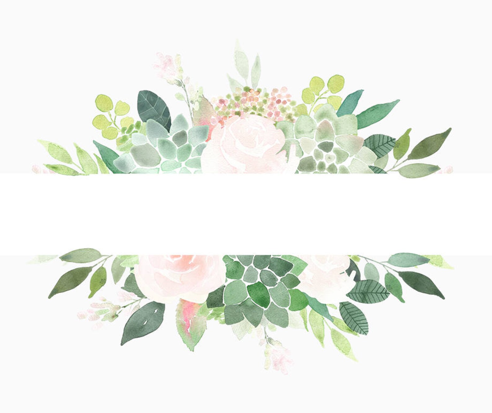 Succulents Clipart Frames Succulent Border Roses Frame - Etsy