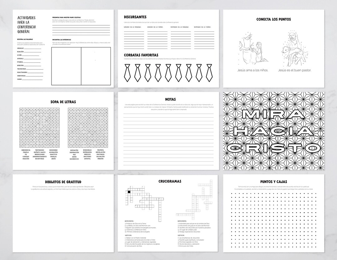 LDS General Conference Activity Packet 12 Page Printable Games, Puzzles ...