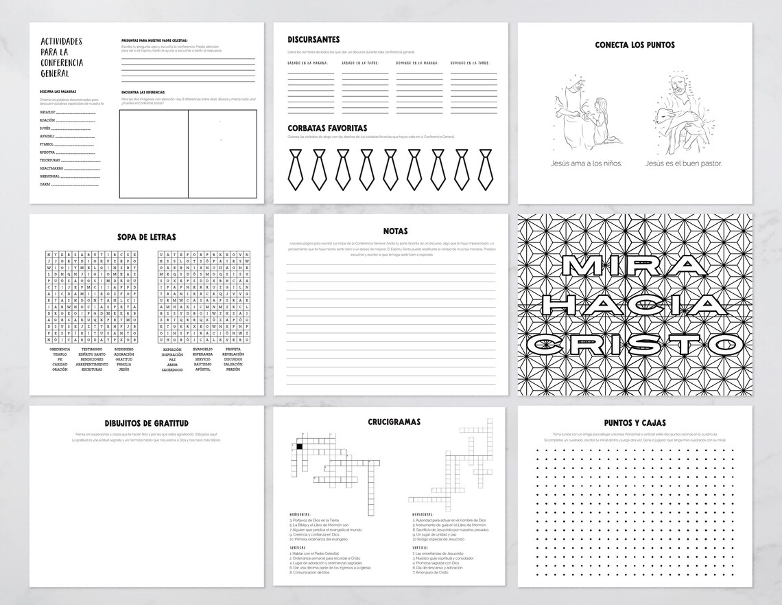 LDS General Conference Activity Packet 12 Page Printable Games, Puzzles ...