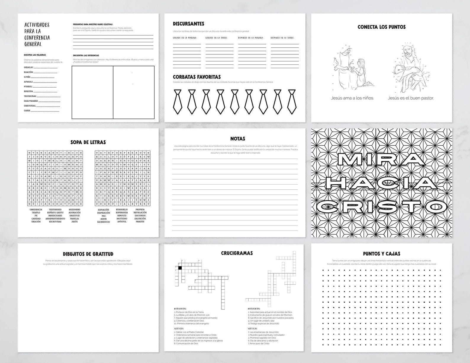 LDS General Conference Activity Packet 12 Page Printable Games, Puzzles ...