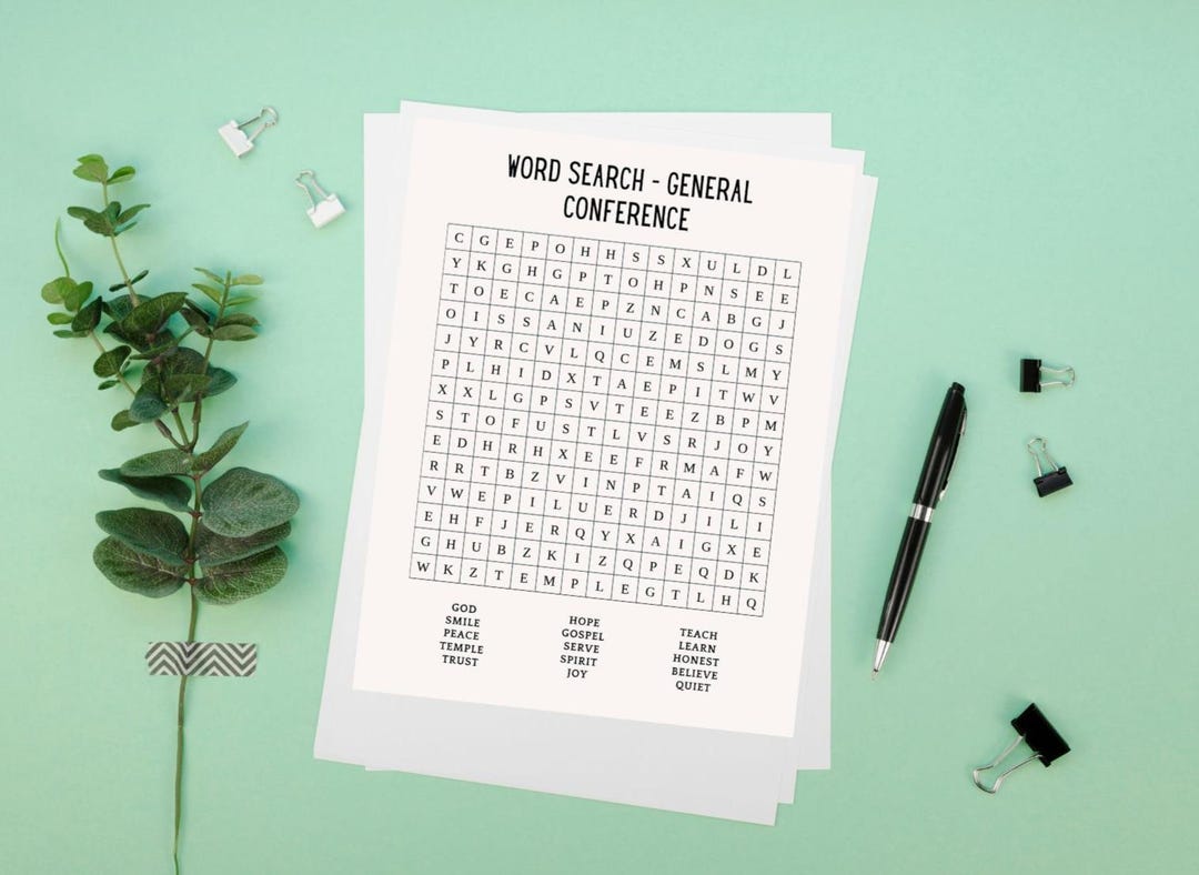 3 LDS General Conference Word Search Printable Activity for Kids, Youth ...
