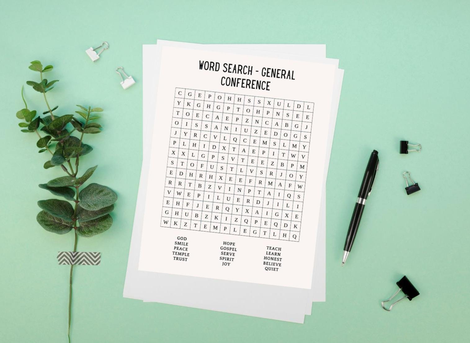 3 LDS General Conference Word Search Printable Activity for Kids, Youth ...