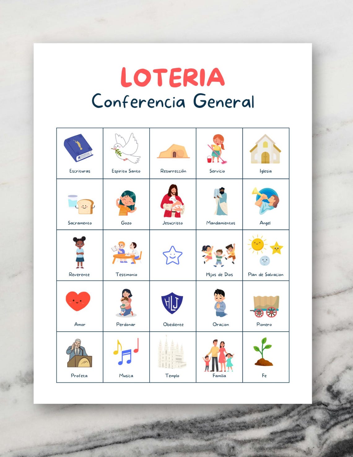 LDS General Conference Bingo Cards Fun and Engaging Printable Activity ...