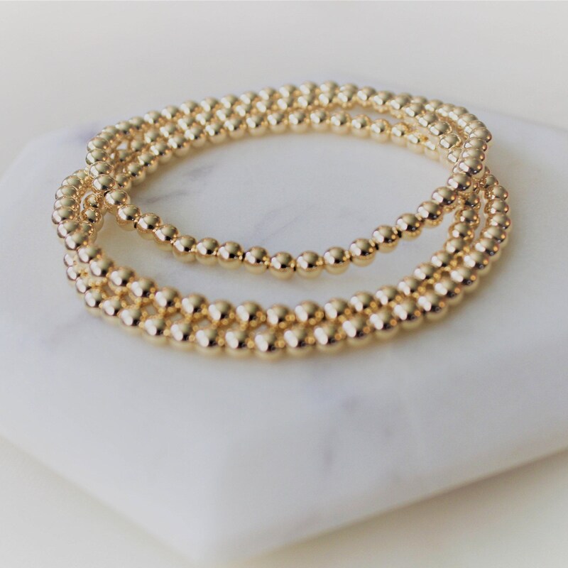 Gold Bead Bracelet - Etsy