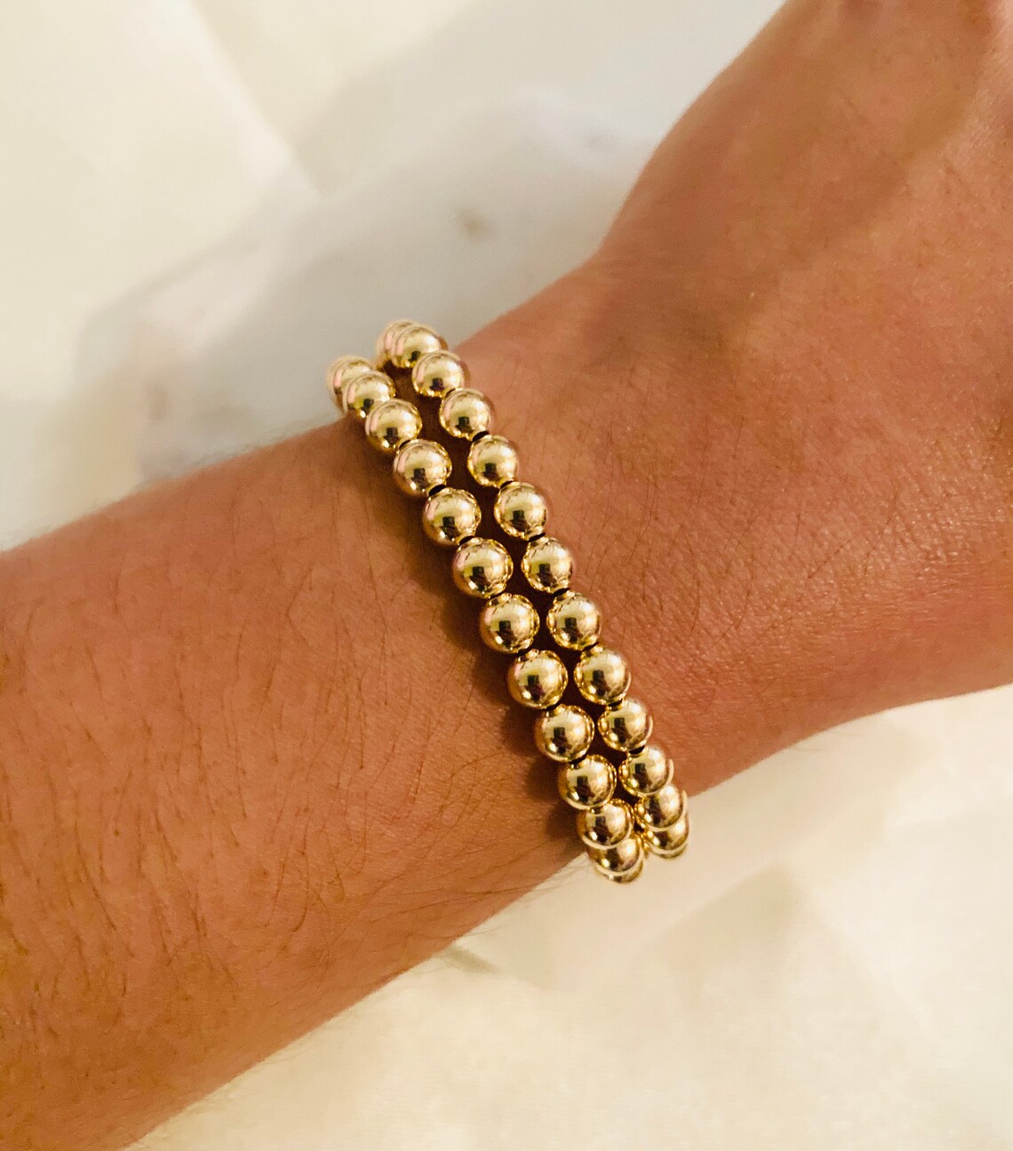14k U.S.A. Gold Filled Ball Bracelet, Gold Ball Bracelet, 5 Mm Ball ...