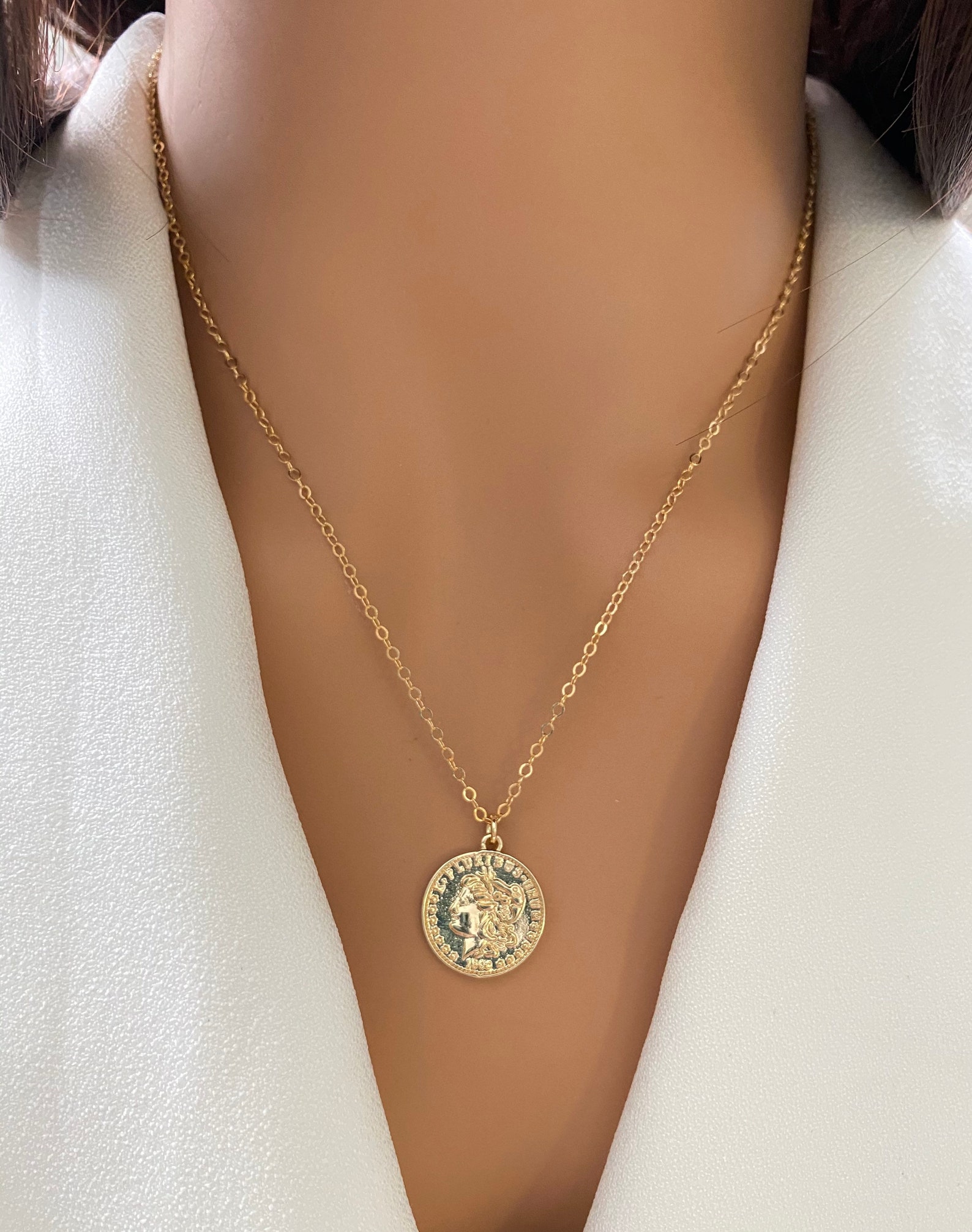 Athena Necklace 14k Gold Filled Goddess Athena Necklace - Etsy