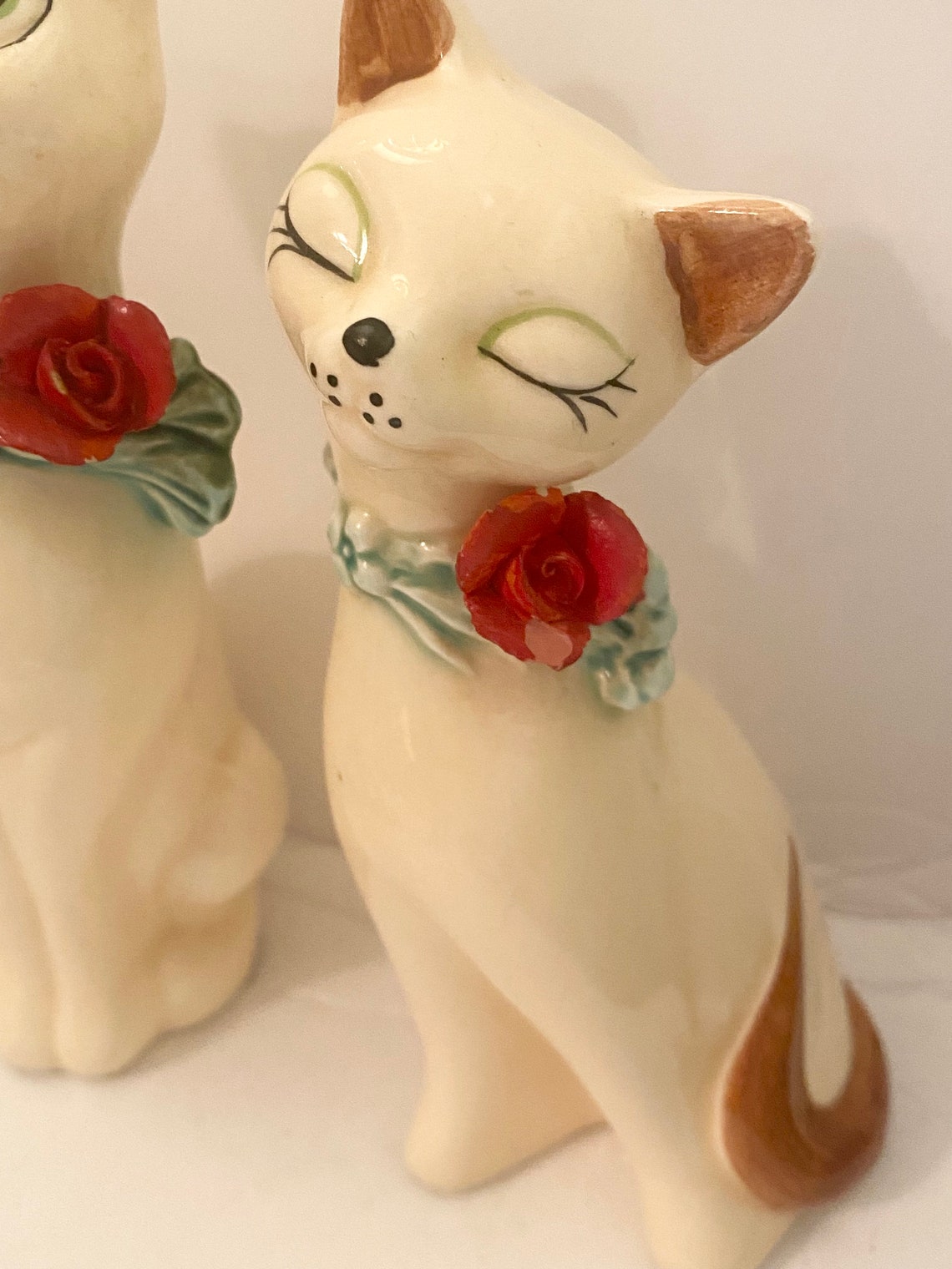 Vintage Kitschy Long Neck Siamese Cats Flower Accent - Etsy