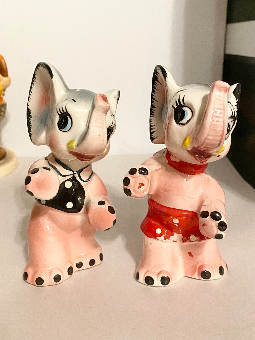 Vintage HTF Anthropomorphic Elephant Couple Salt and Pepper Shakers - Etsy