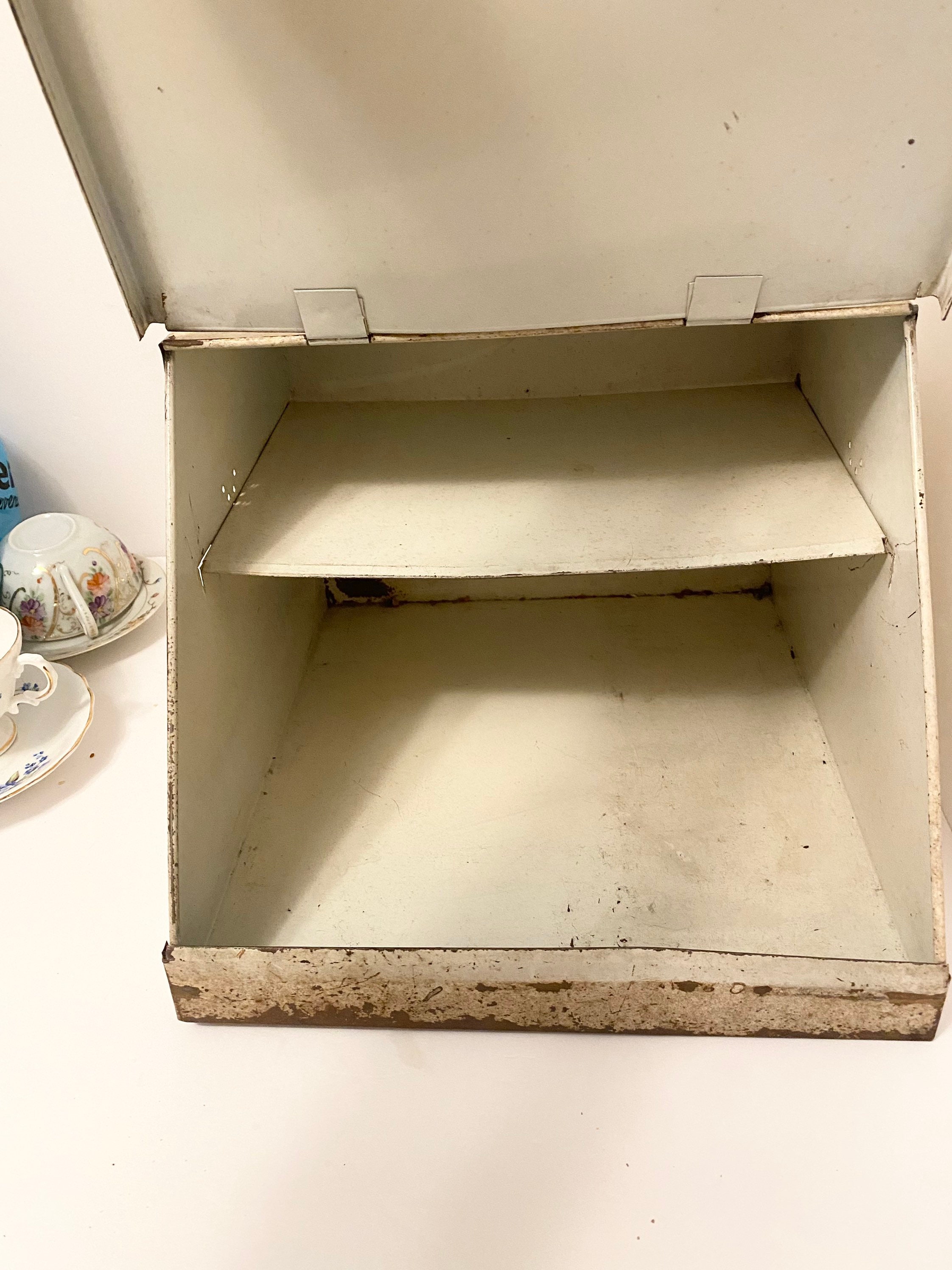 Antique Vintage Tin Bread Box With Little Man Decoration - Etsy