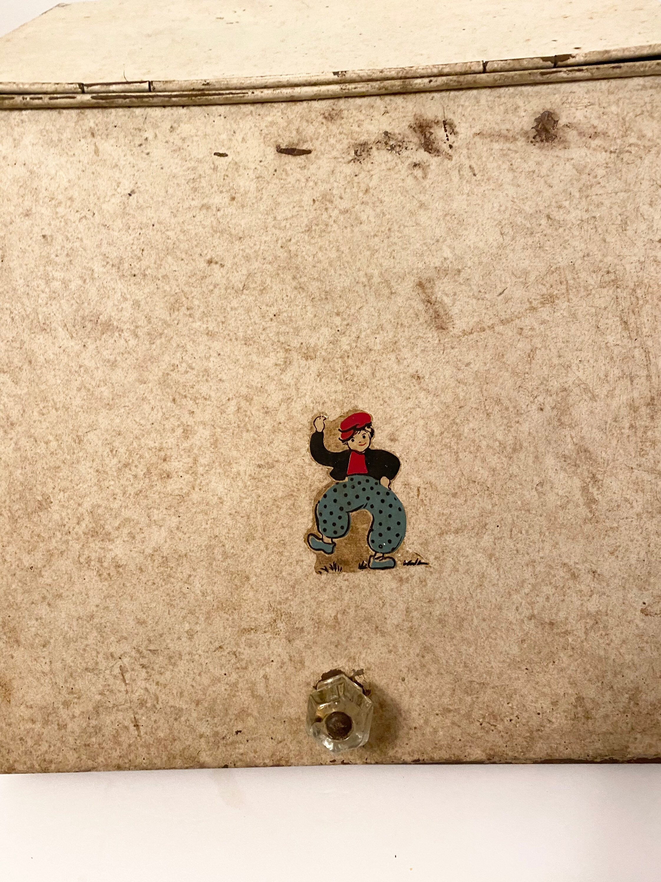 Antique Vintage Tin Bread Box With Little Man Decoration - Etsy