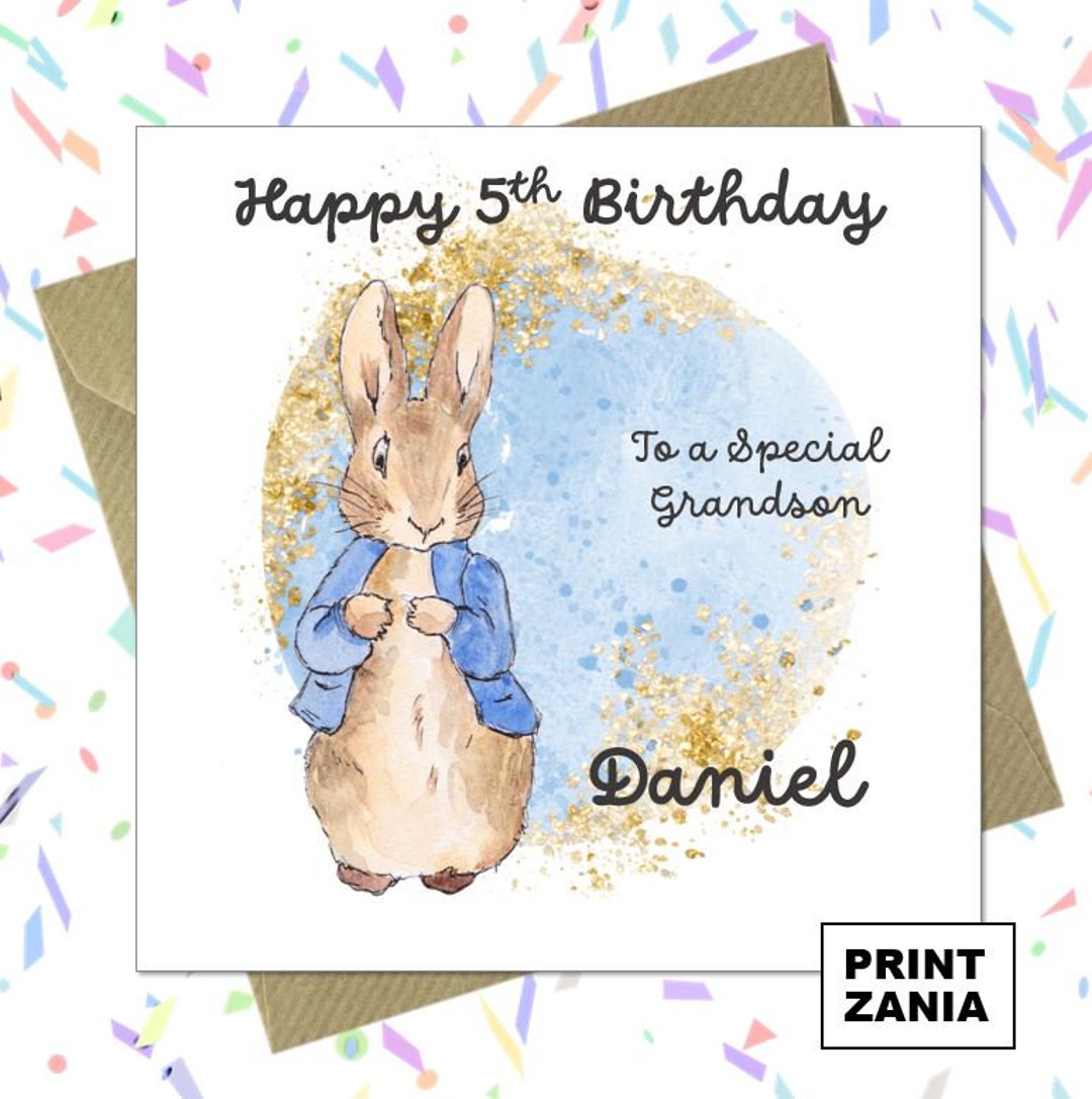 Personalised Peter Rabbit Birthday Card Personalised Baby 1st - Etsy