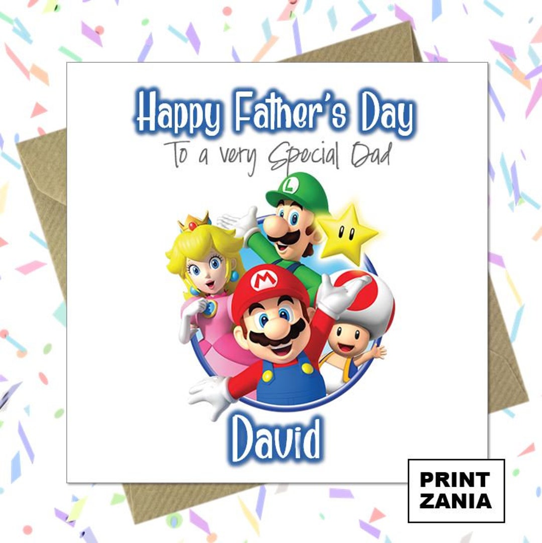 Personalised Mario Father's Day Card Funny Cheeky Dad Stepdad Grandad ...