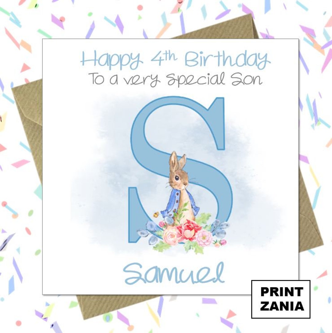 Personalised Birthday Card Peter Rabbit Birthday Card for Son Grandson ...