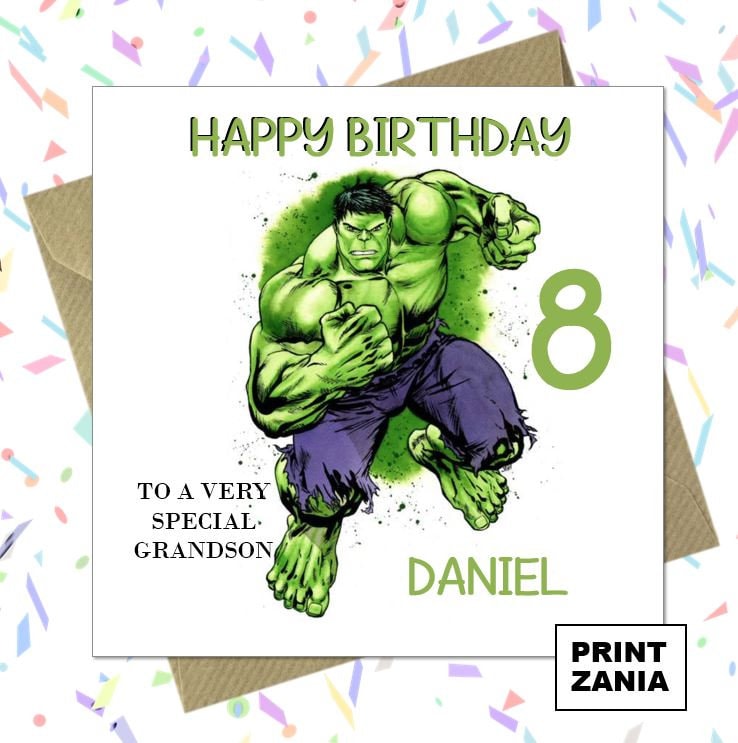 Personalised the Hulk Birthday Card Marvel Any Age or - Etsy UK
