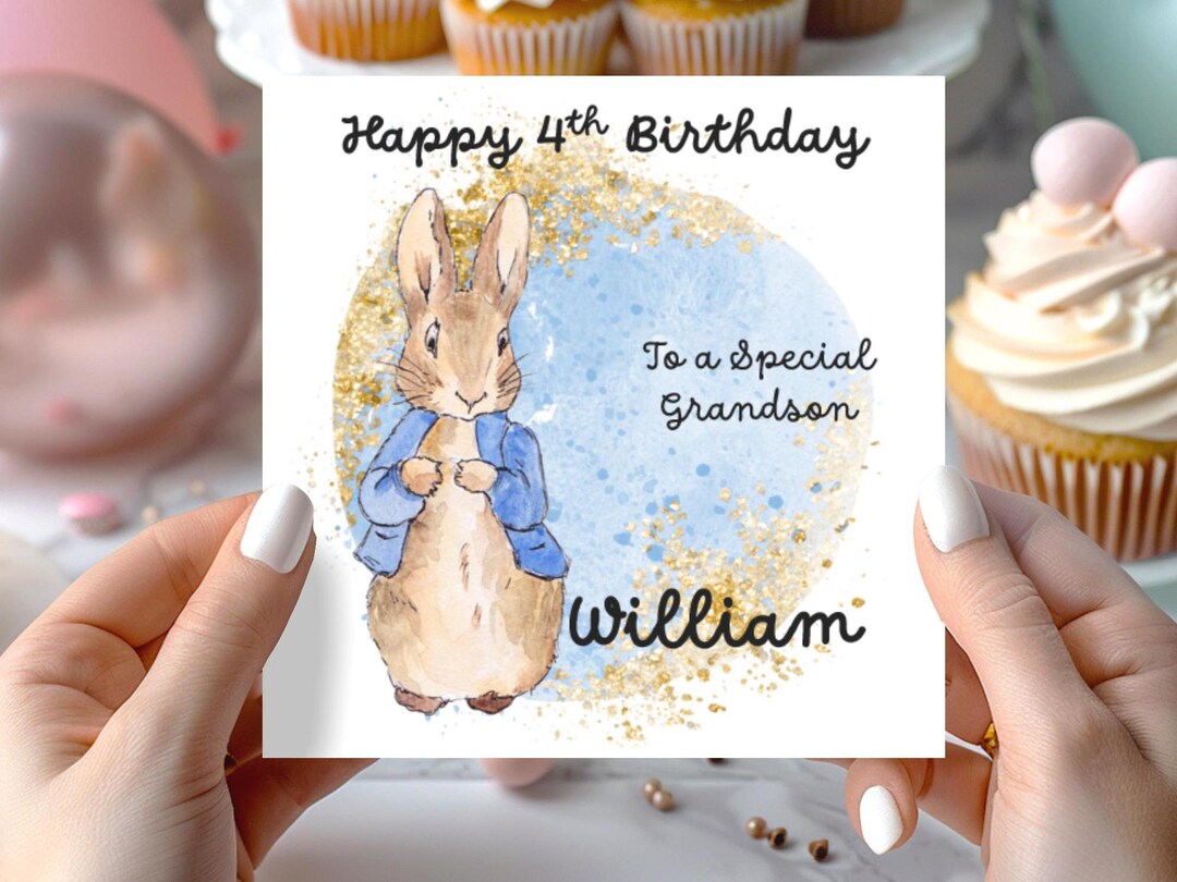 Personalised Peter Rabbit Birthday Card Personalised Baby 1st Birthday ...