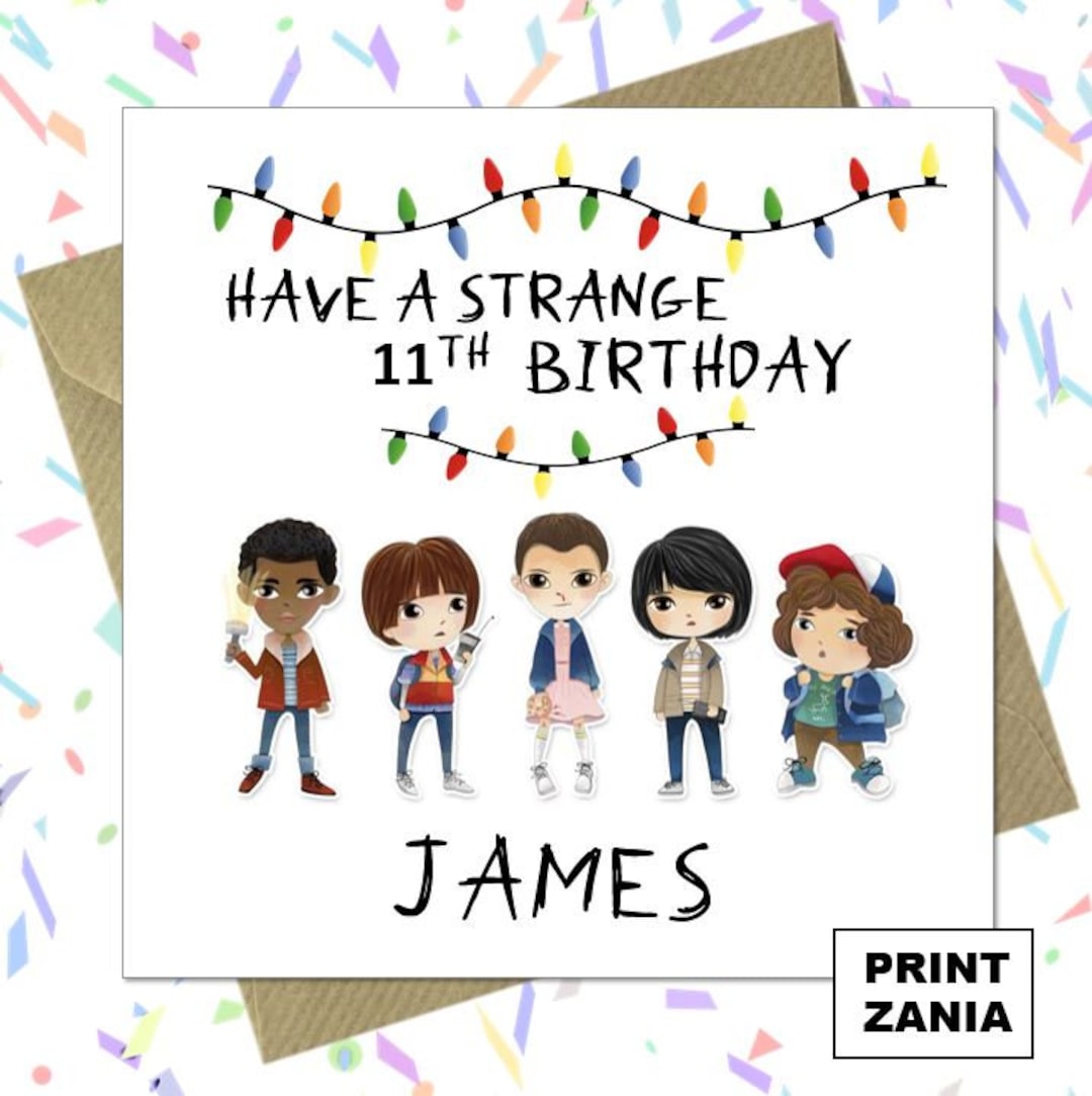 Stranger Things Birthday Card Personalised Funny Card Custom Stranger ...