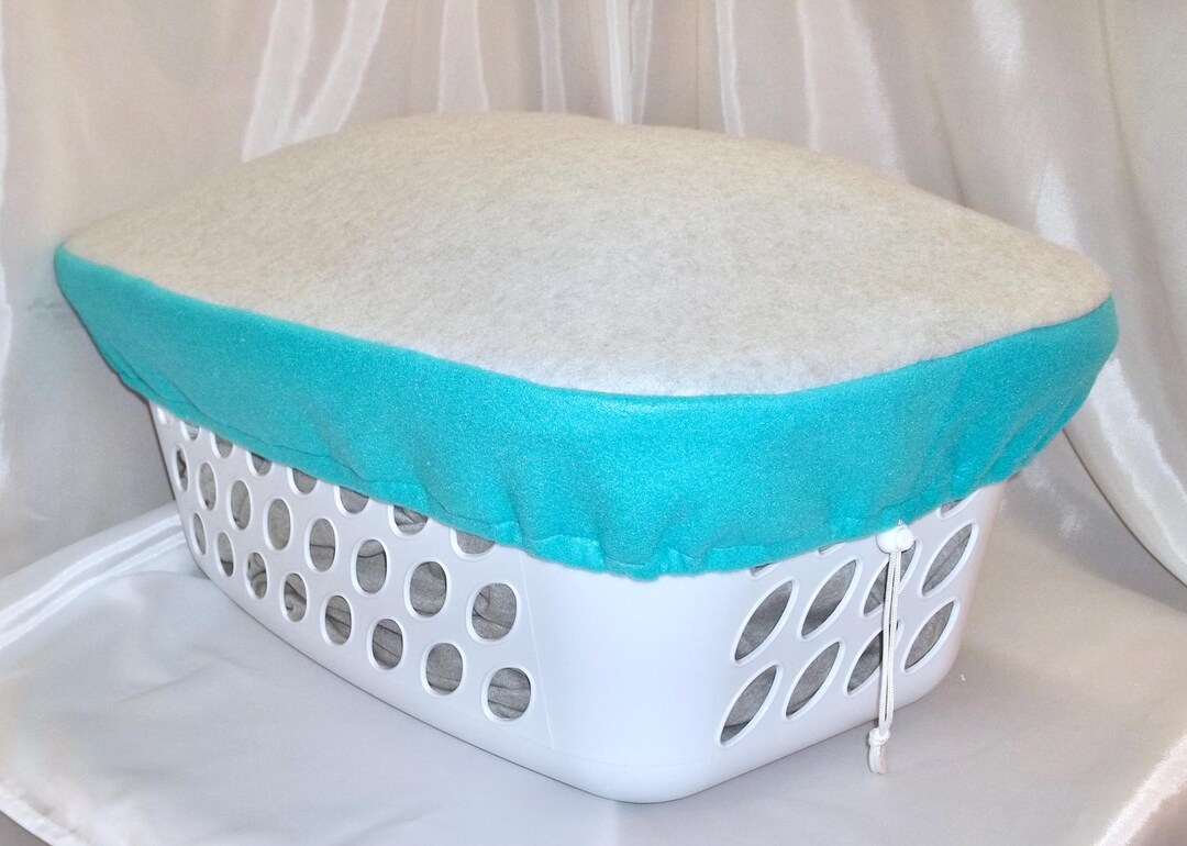Fleece Laundry Basket Cover: Dorm Gift, College Essential, Turquoise ...