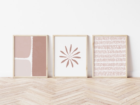 Set of Three Blush Prints Digital Download PRINTABLE Wall - Etsy