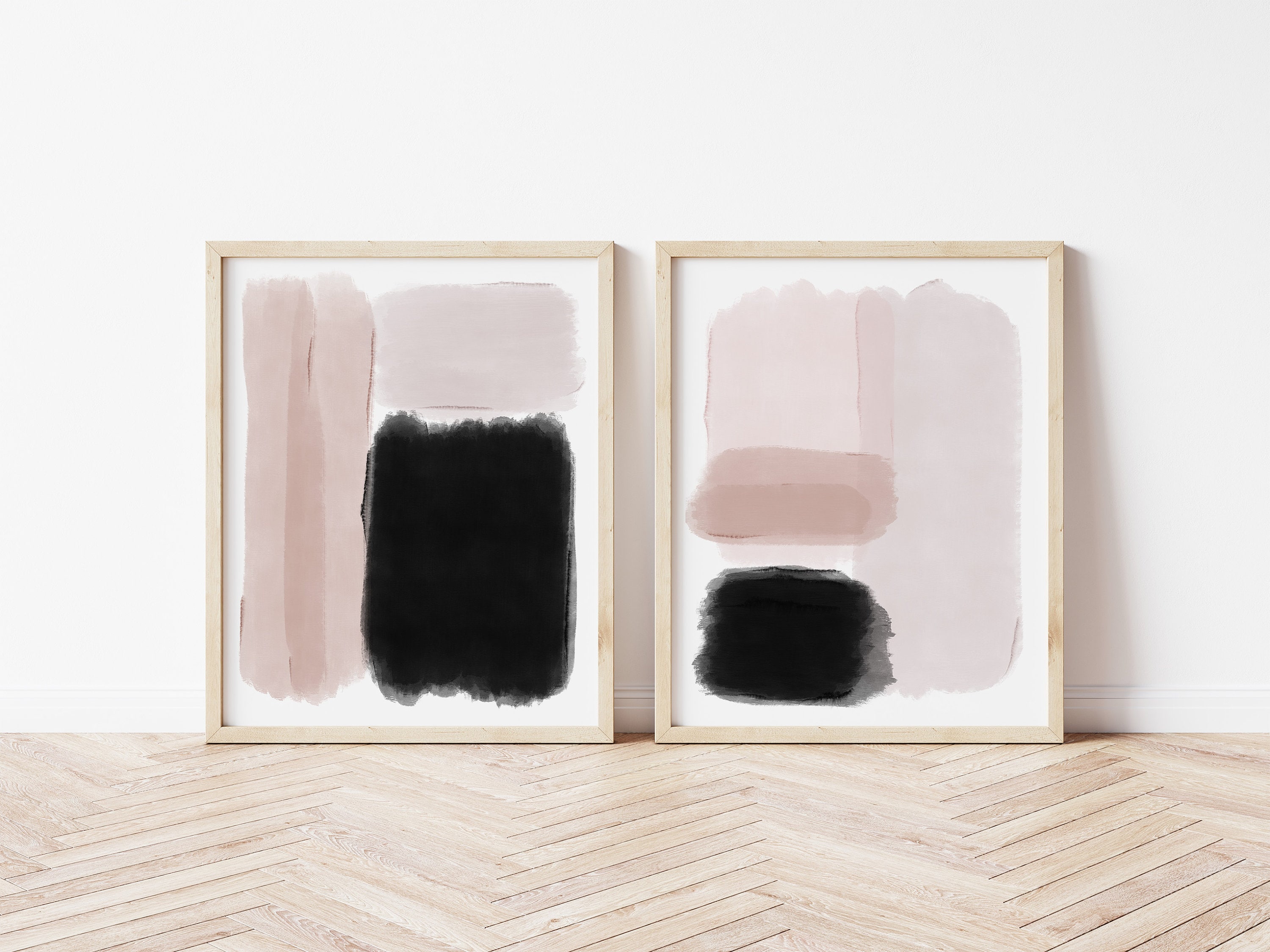 Set of Three Pink Prints, Digital Download, PRINTABLE Wall Art ...