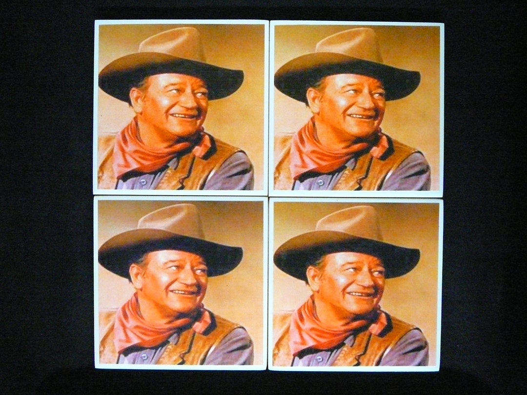 John Wayne Ceramic Tile Coasters Set of 4 - Etsy